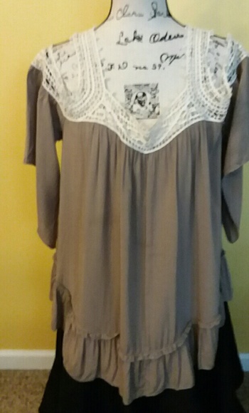 JODIFL | Tops | Jodifl Tan And Cream Crochet Boho Top | Poshmark